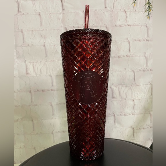 Starbucks | Dining | Starbucks Maroon Jeweled 222 Christmas Venti 24oz ...